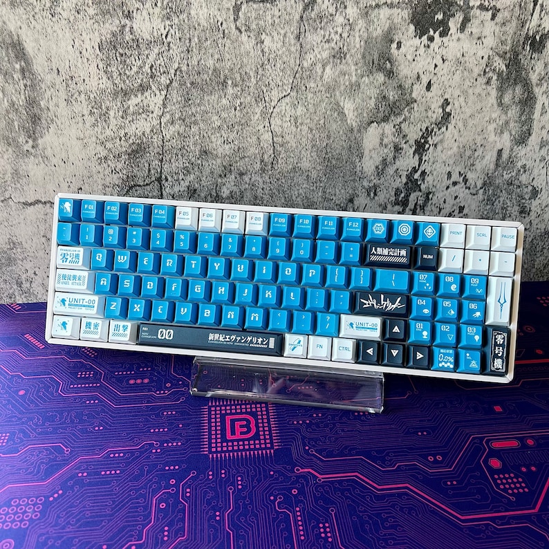 Eva Unit-00 Keycap Set Cherry Profile Coiled Cable Option - Etsy