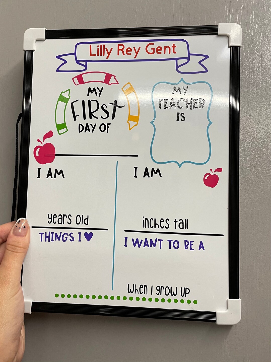 My First Day Whiteboard - Etsy