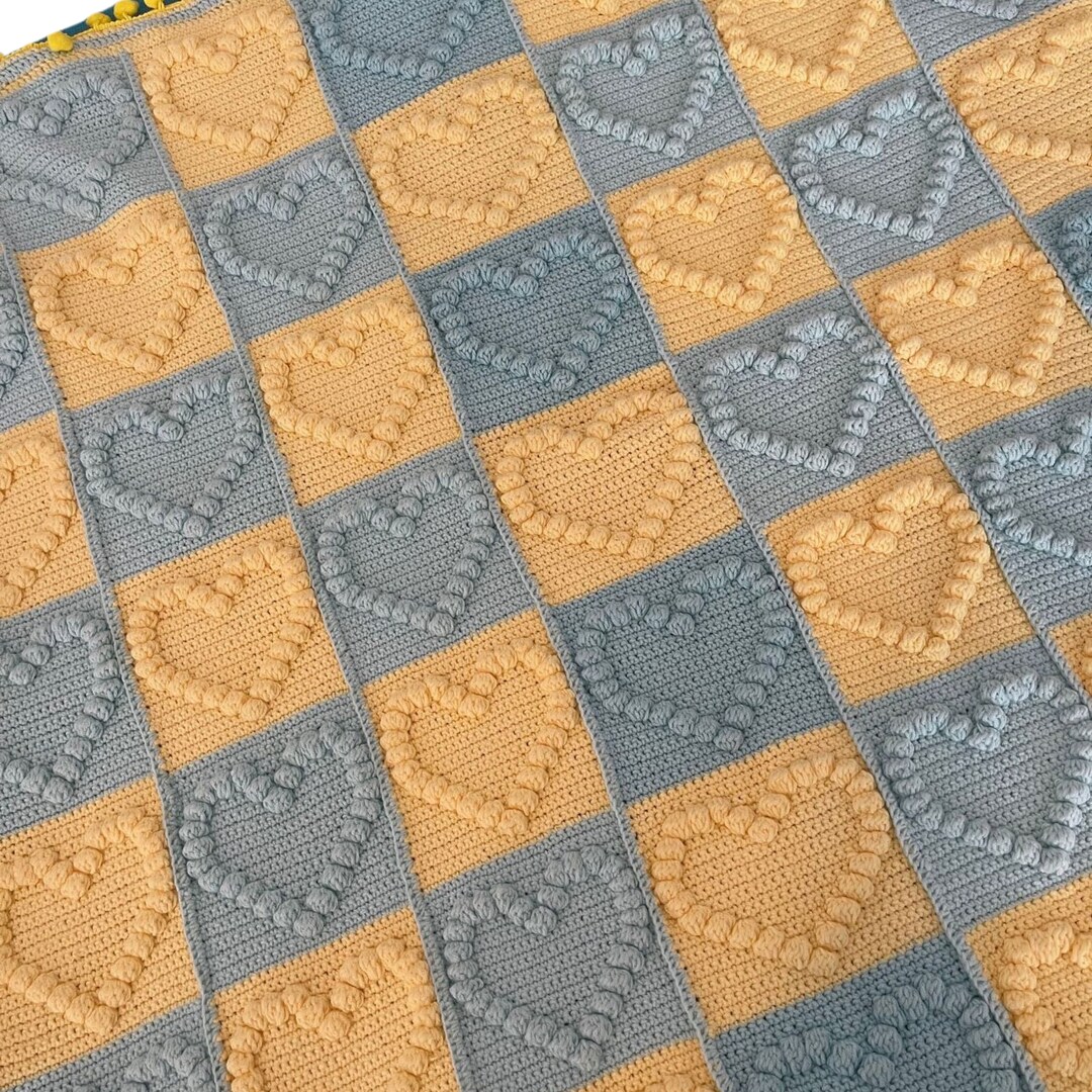 Baby Blanket Pattern, Heart Afghan Pattern , Heart Blanket, Simple Knit ...