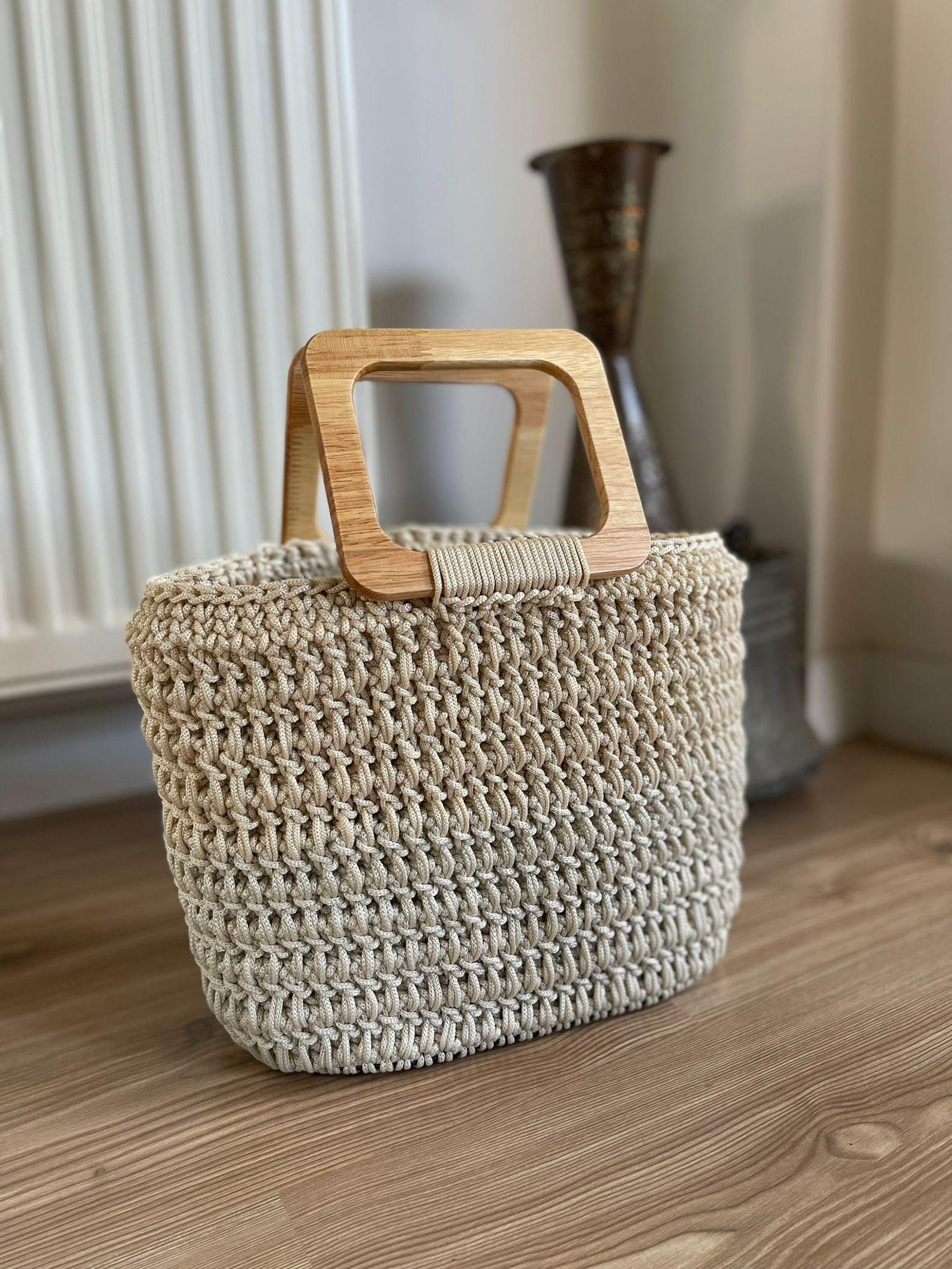 Macrame Cord Crochet Bag Pattern | PDF + Video Tutorial | Boho Tote ...
