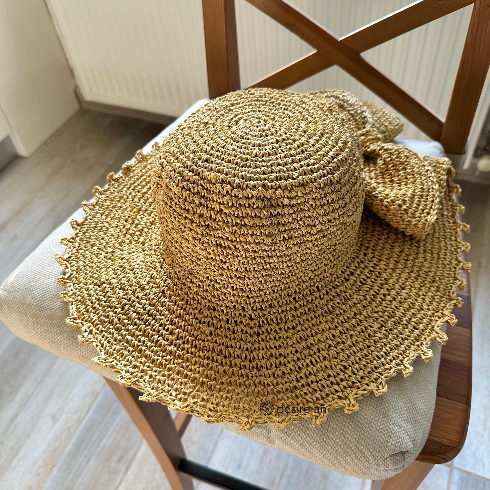 Crochet Raffia Sun Hat Pattern: Bow Detail, Wide Brim (PDF Pattern ...