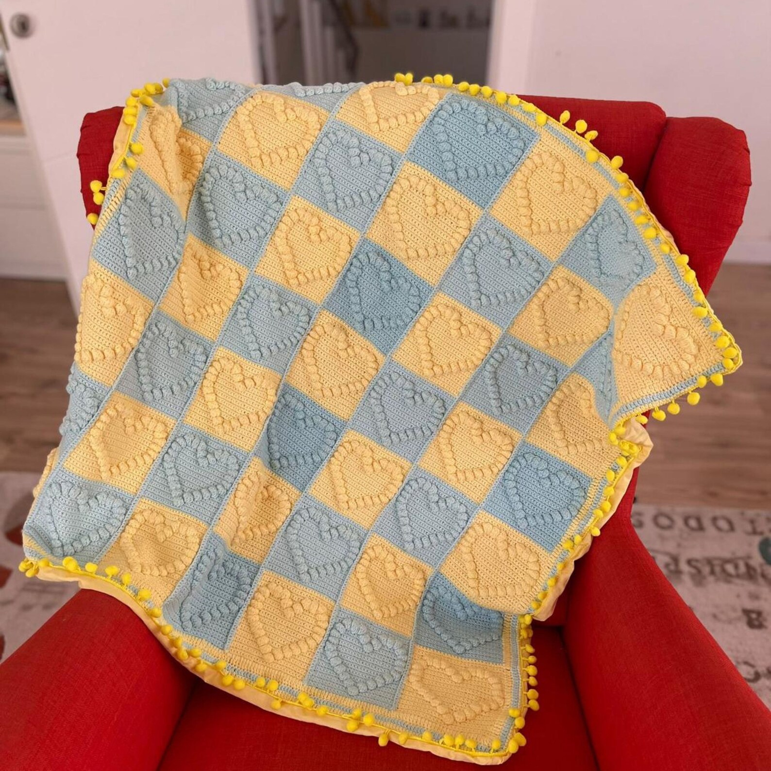 Baby Blanket Pattern, Heart Afghan Pattern , Heart Blanket, Simple Knit ...