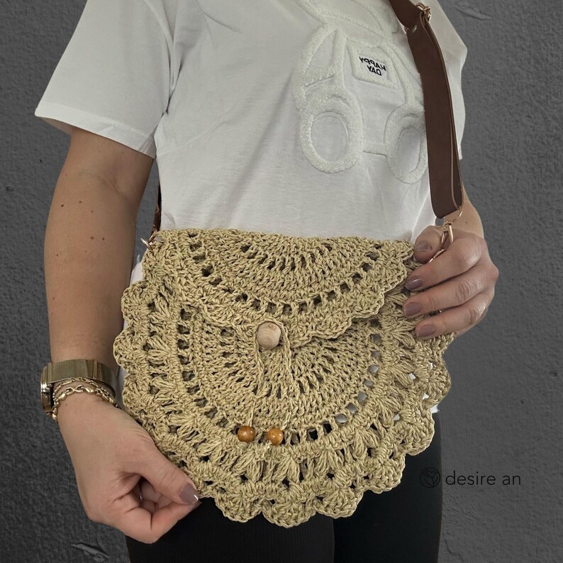 Crochet Shoulder Bag Pattern PDF – Easy Boho Crossbody Bag, Reusable ...