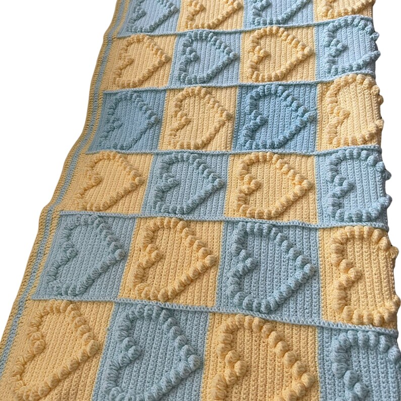 Baby Blanket Pattern, Heart Afghan Pattern , Heart Blanket, Simple Knit ...