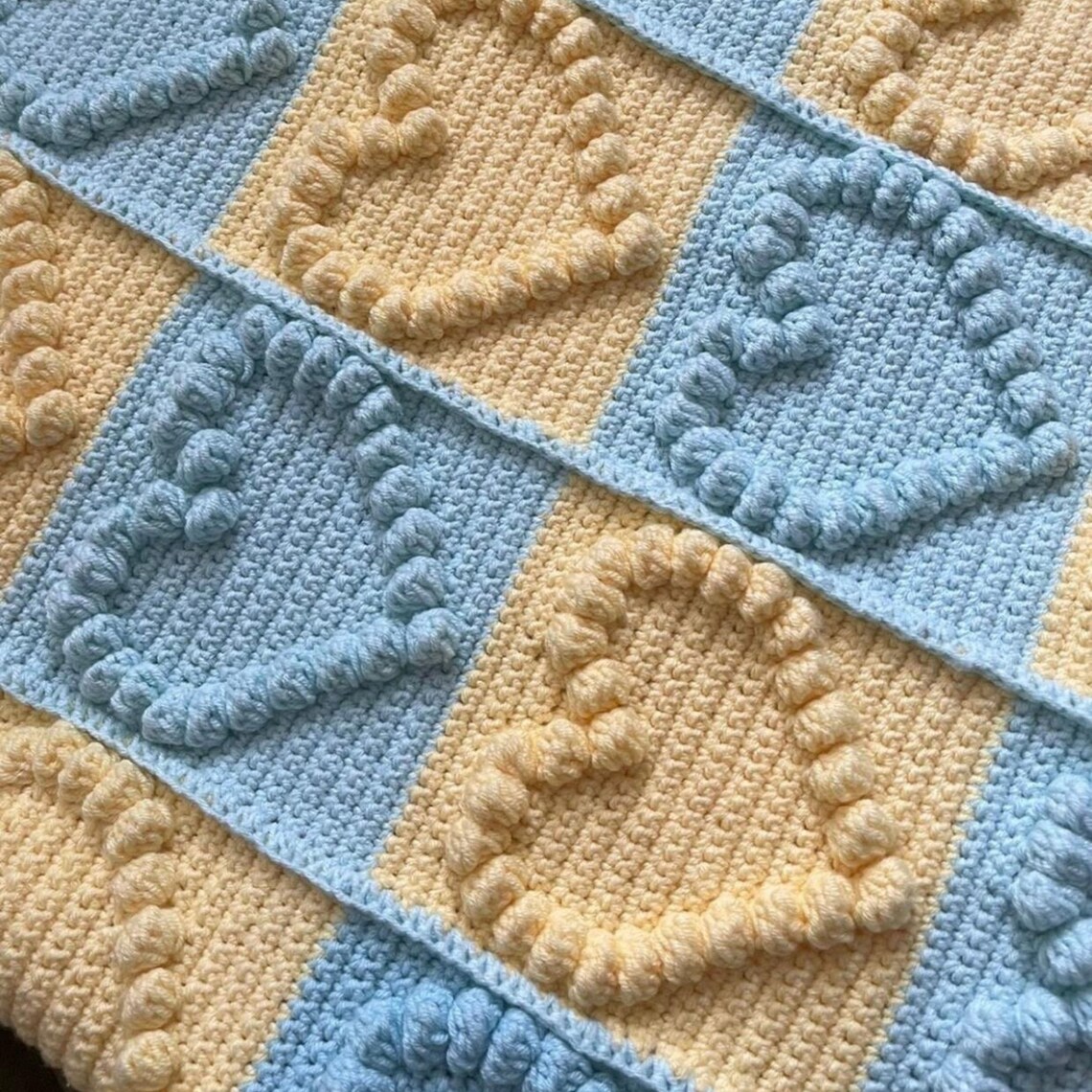 Baby Blanket Pattern, Heart Afghan Pattern , Heart Blanket, Simple Knit ...