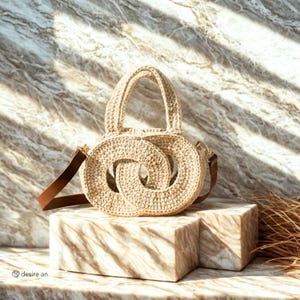 Crochet Ring Bag Pattern: Stylish Tote With Leather Handle (pdf-video ...