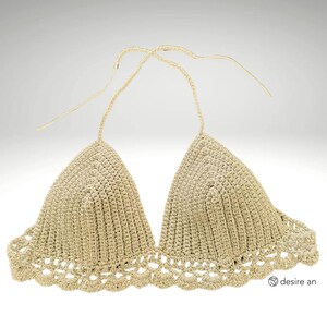 Crochet Triangle Bikini Top Pattern – Shiny Bralette – Easy Boho Crop ...