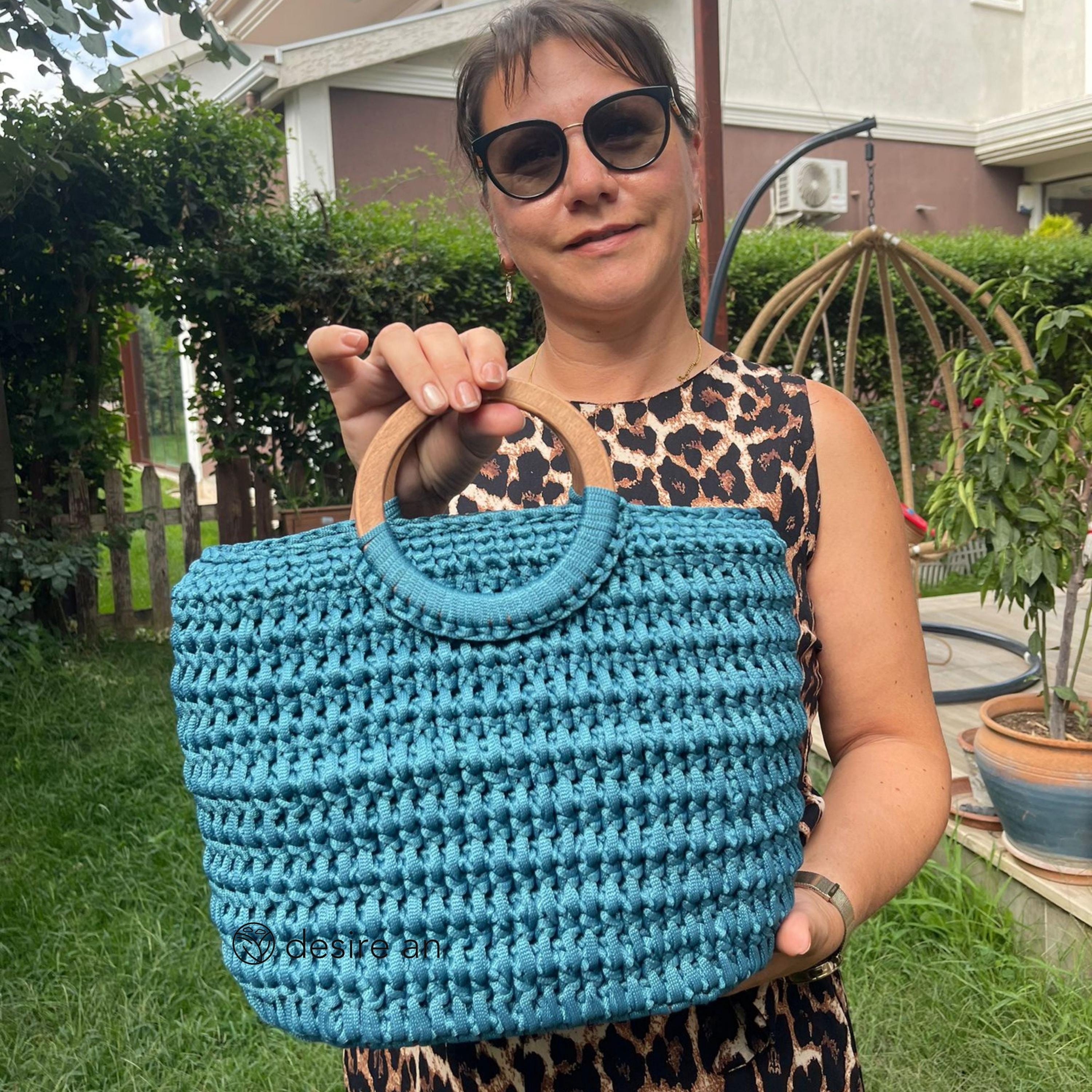 Macrame Cord Crochet Bag Pattern | PDF + Video Tutorial | Boho Tote ...