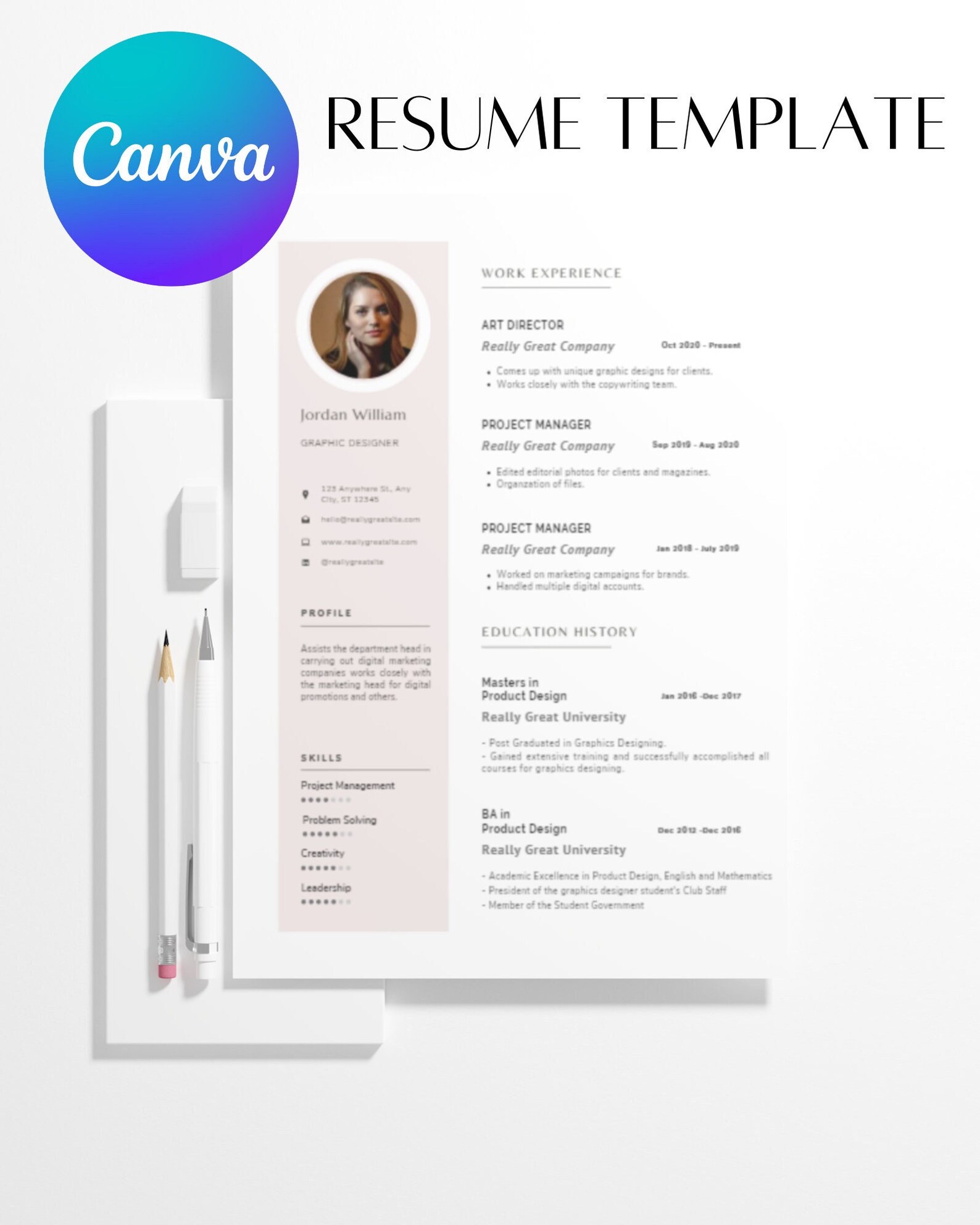 Resume Editable Template, Easy Resume Builder, Minimalist Design - Etsy