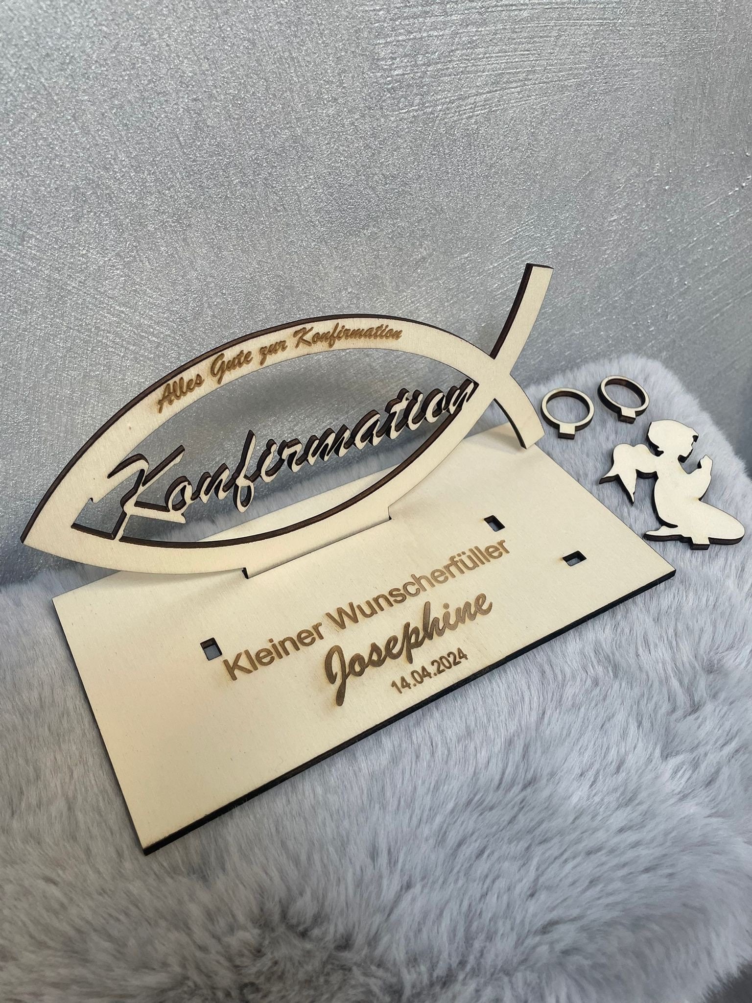 Money Gift for Confirmation, Communion Made of Wood, Angel With Desired ...
