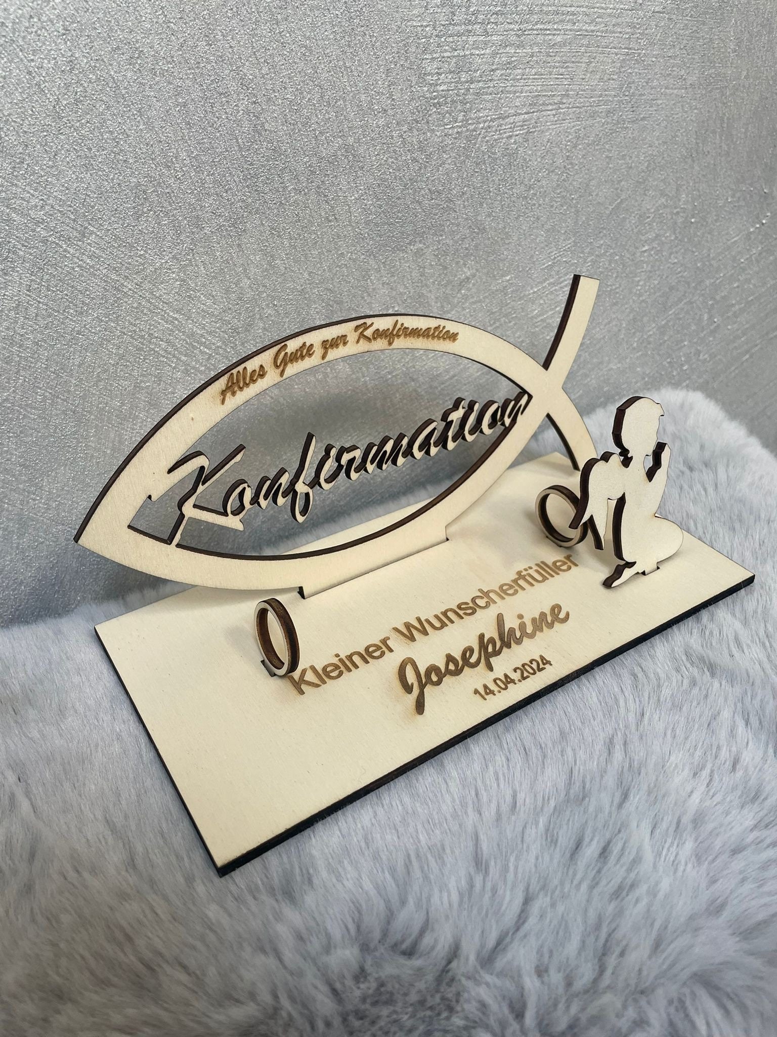 Money Gift for Confirmation, Communion Made of Wood, Angel With Desired ...