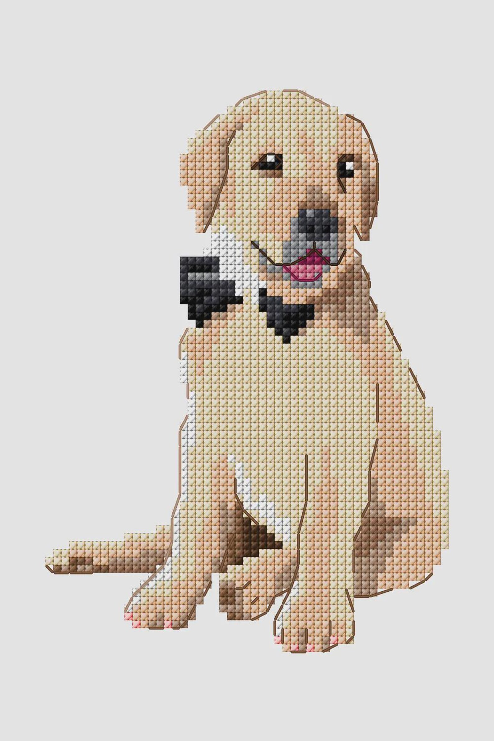 Golden Retriever Cross Stitch Pattern – Easy Dog PDF Chart, Cute Pet ...