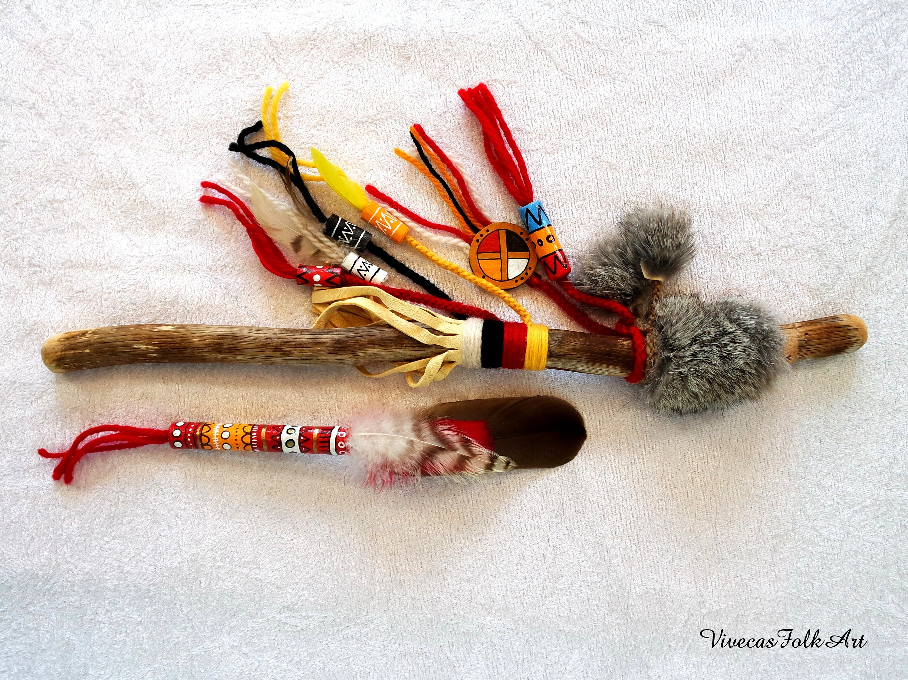Talking Stick With Answering Feather, Ceremonial Communication Tool ...
