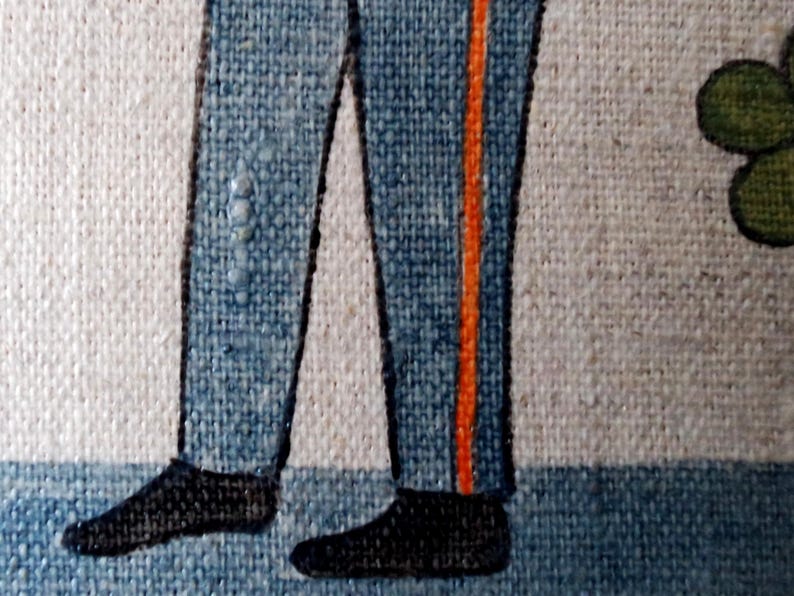 Swedish Kurbits Painting Dala Painting on Linen 36 X 25,5 Cm - Etsy