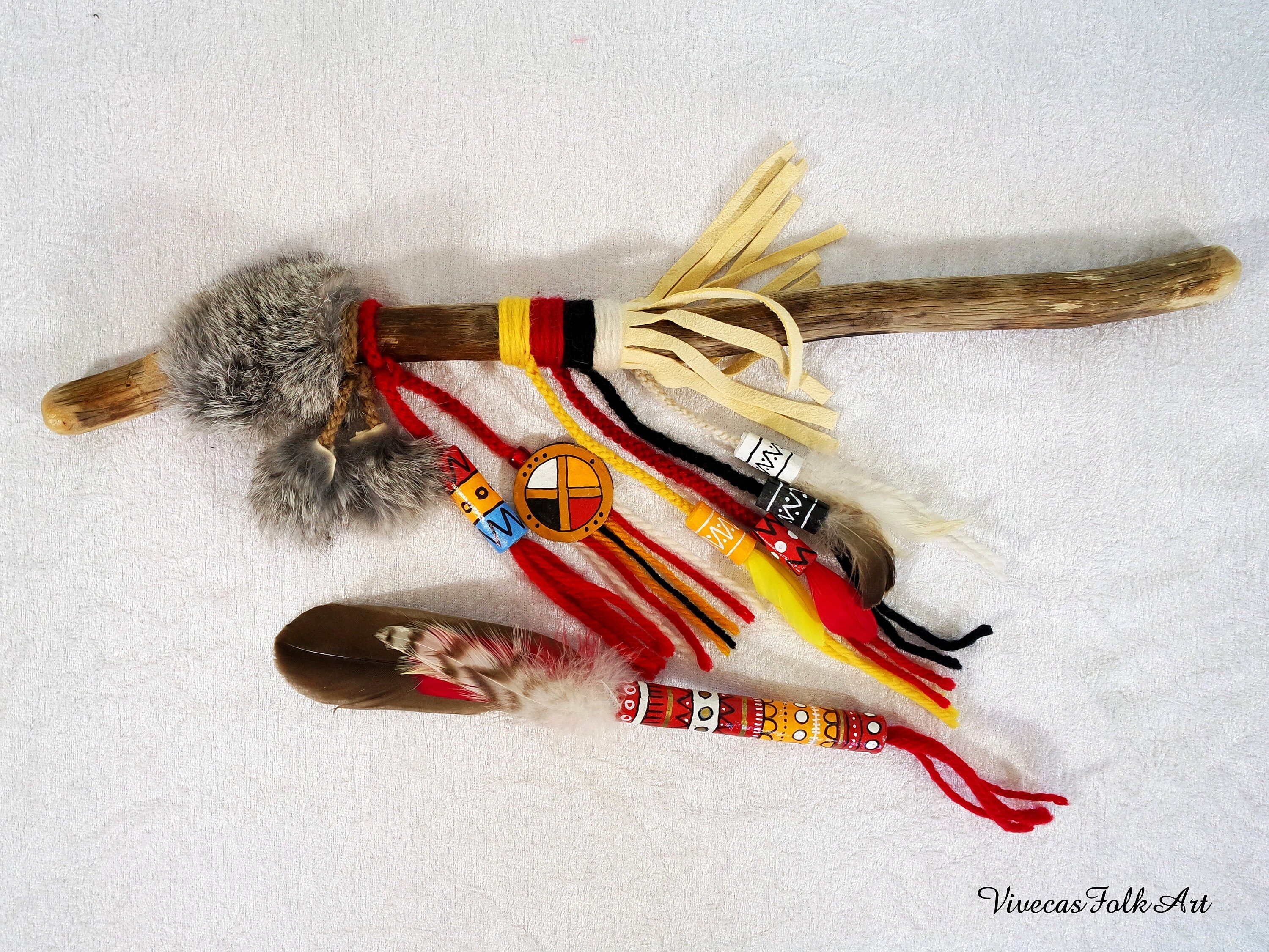 Talking Stick With Answering Feather, Ceremonial Communication Tool ...
