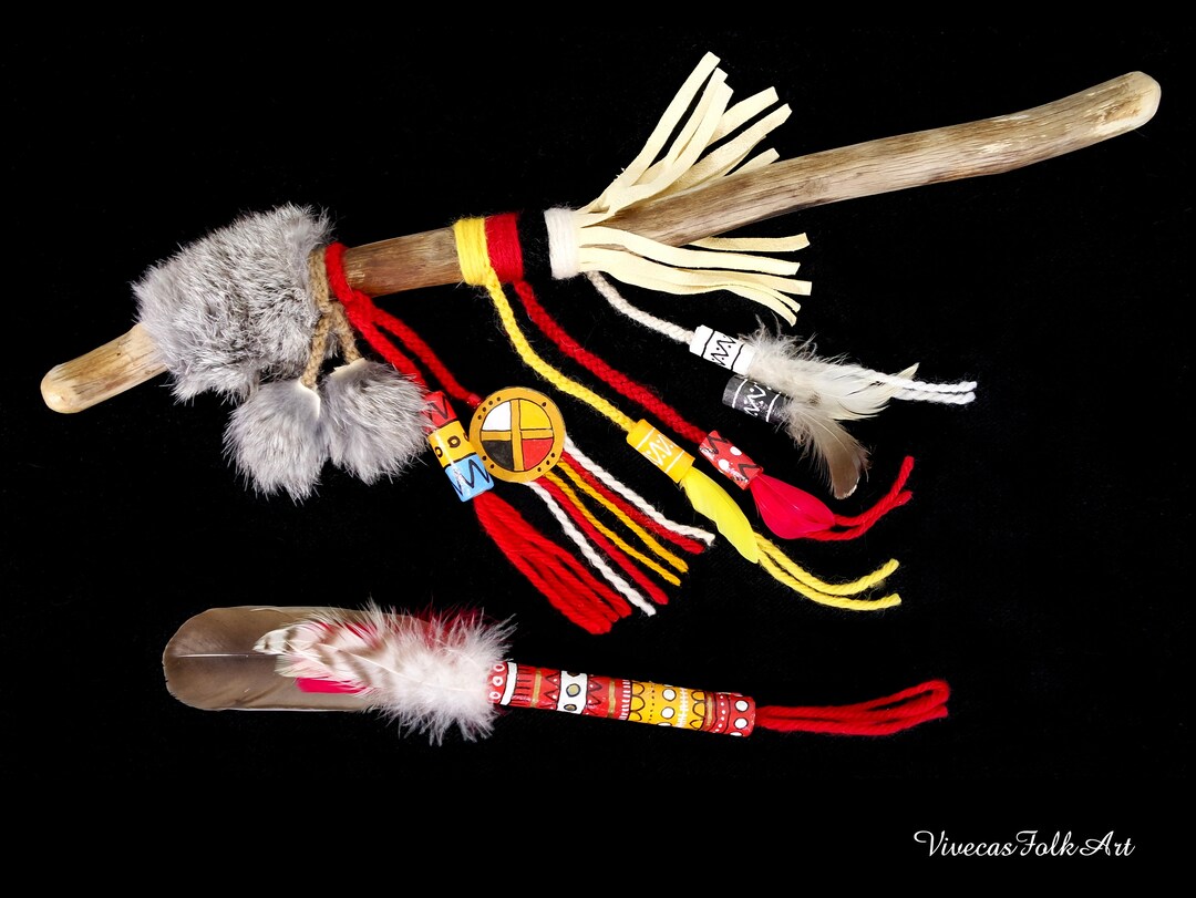 Talking Stick With Answering Feather, Ceremonial Communication Tool ...