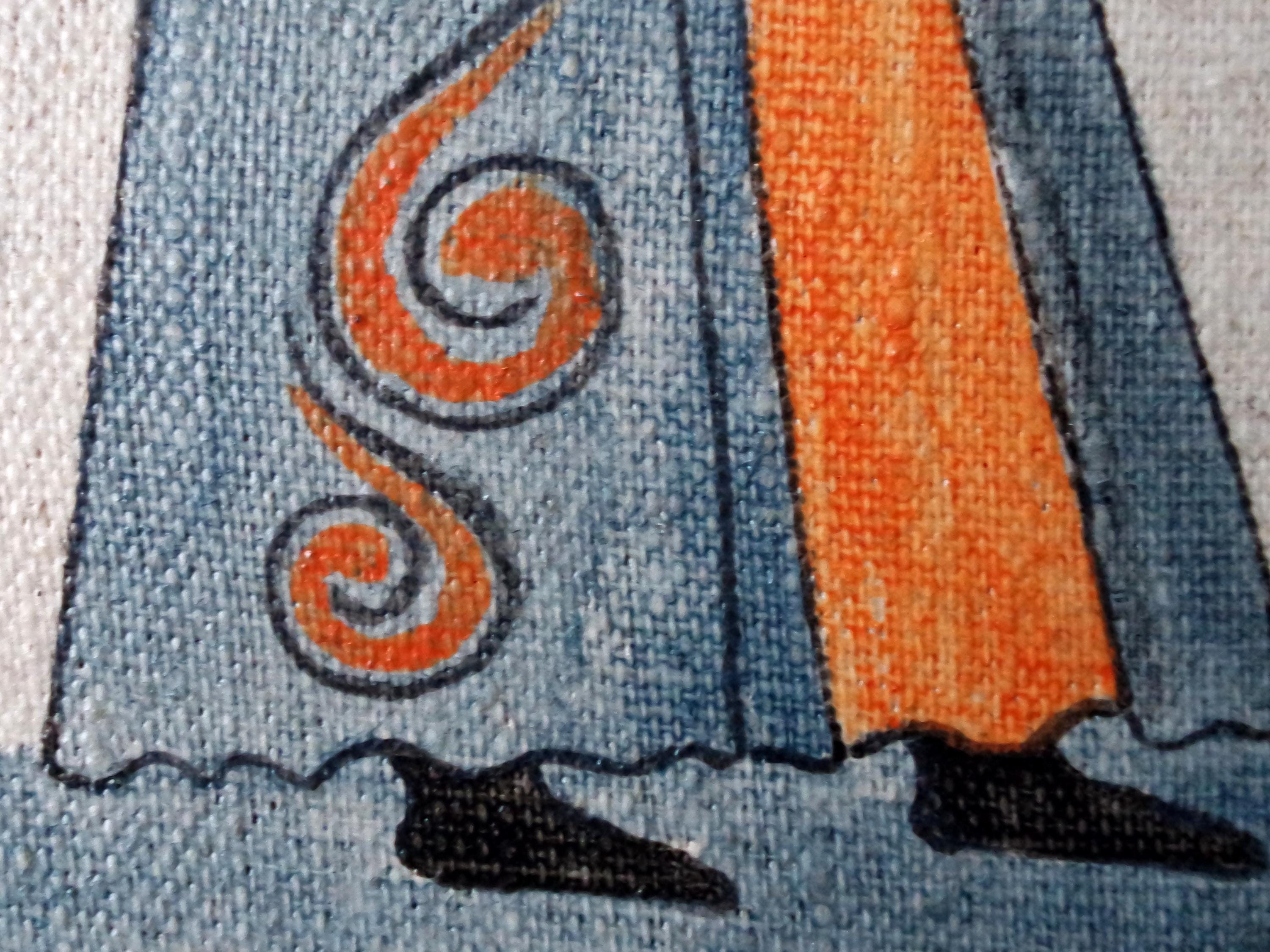 Swedish Kurbits Painting Dala Painting on Linen 36 X 25,5 Cm - Etsy