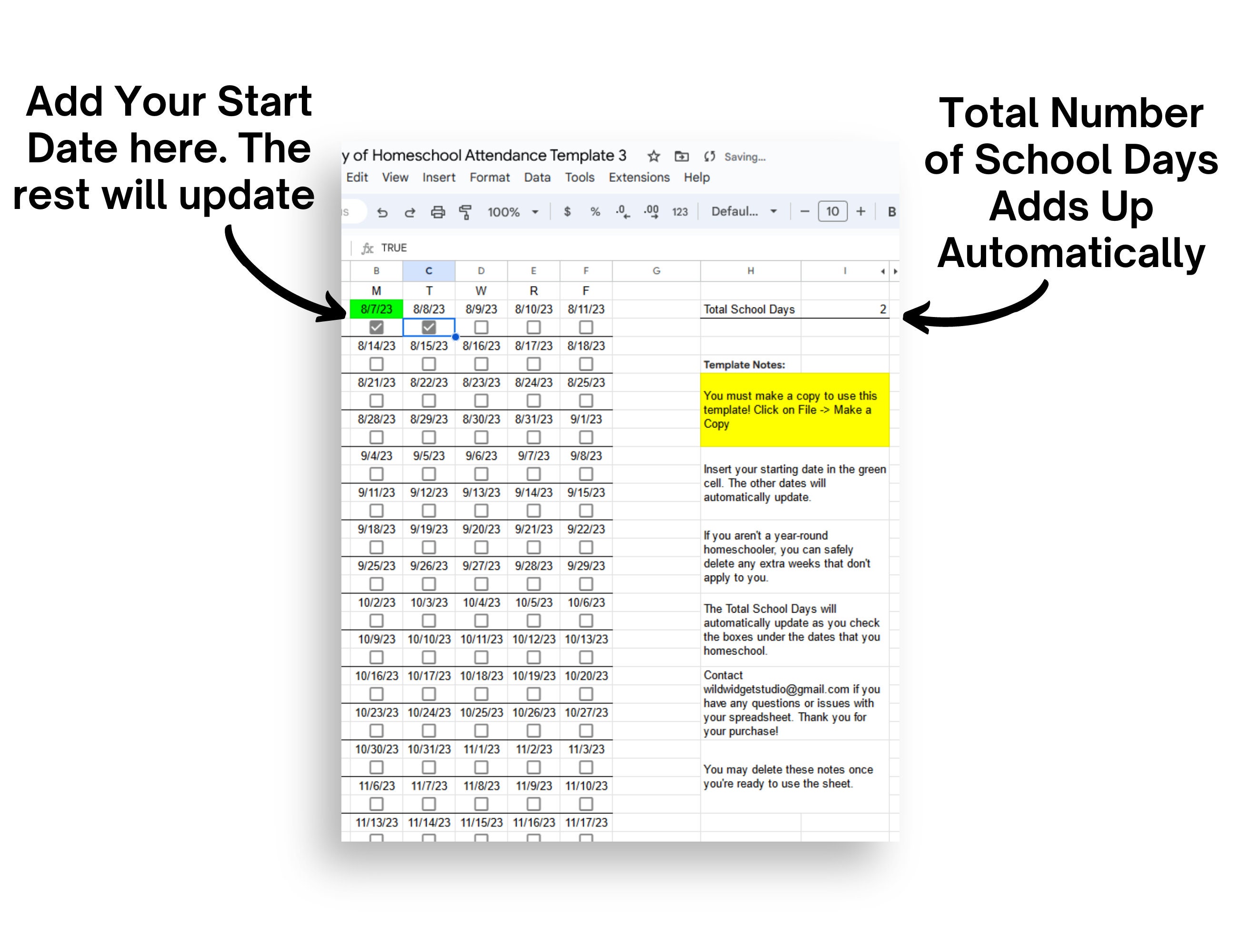 Digital Homeschool Attendance Tracker - Google Sheets Template - Etsy