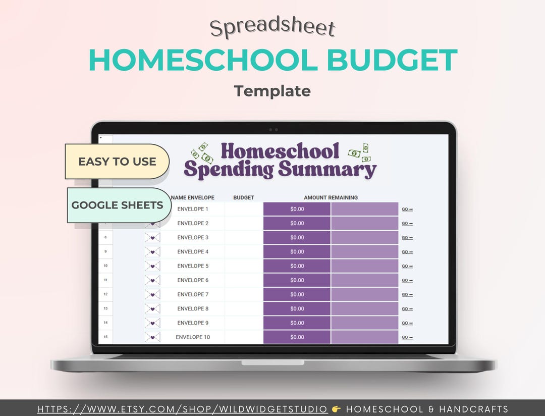 Homeschool Budget Google Sheet: Digital Expense Tracker - Etsy