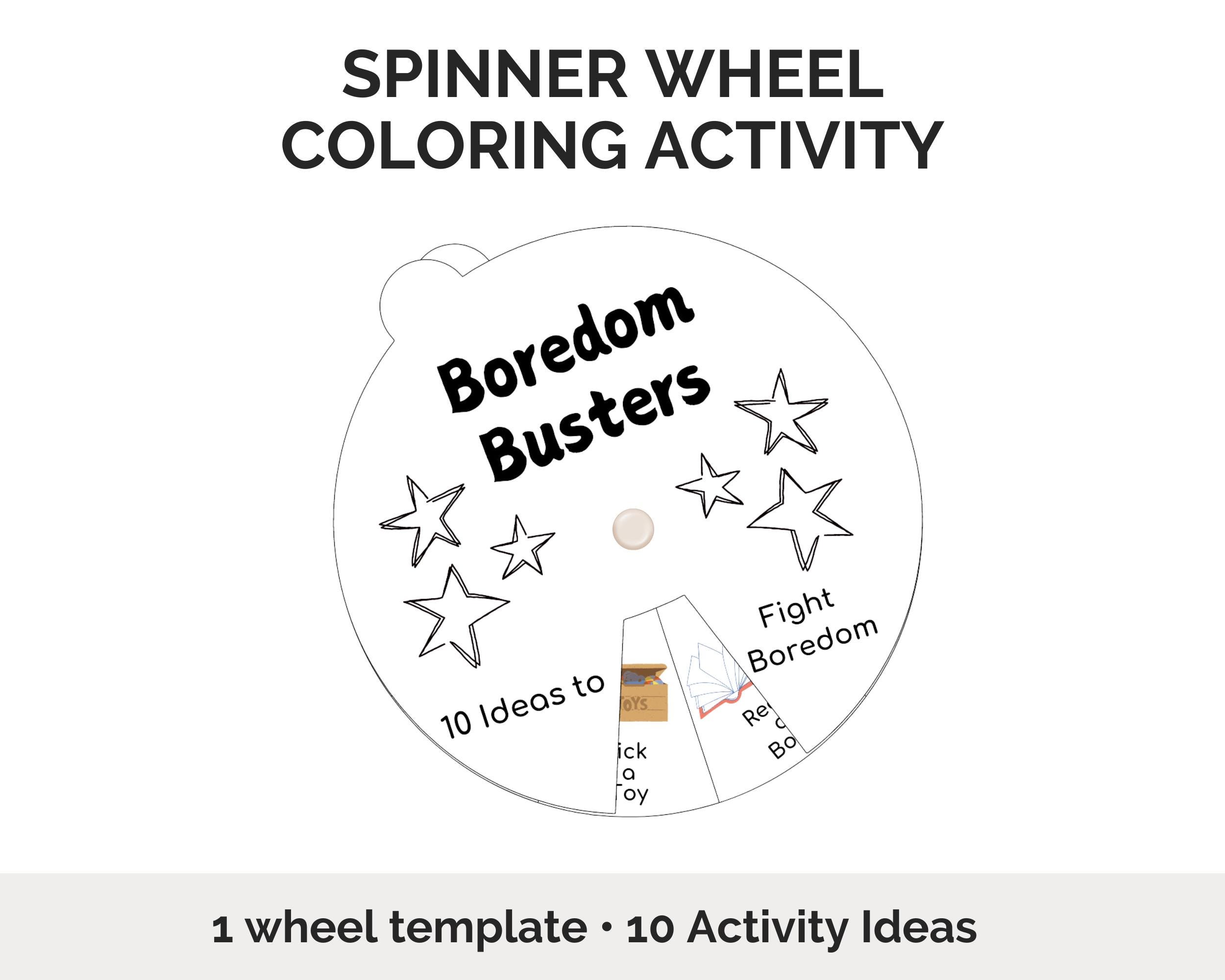 Boredom Buster Spinner Wheel Craft - 10 Activity Ideas for Kids - Etsy