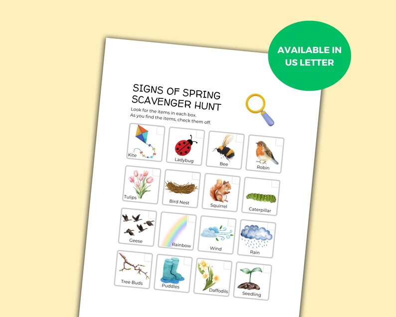 Spring Scavenger Hunt Printable for Kids With Cards to Hide – Fun ...