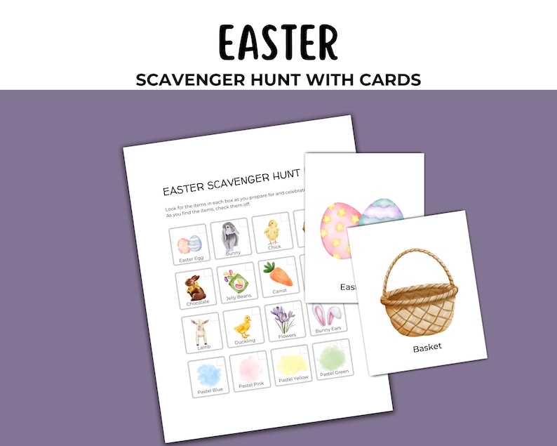 Easter Scavenger Hunt Printable With Cards to Hide – Fun & Festive Kids ...