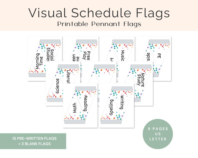 Homeschool Visual Schedule Pennant Flags - Etsy