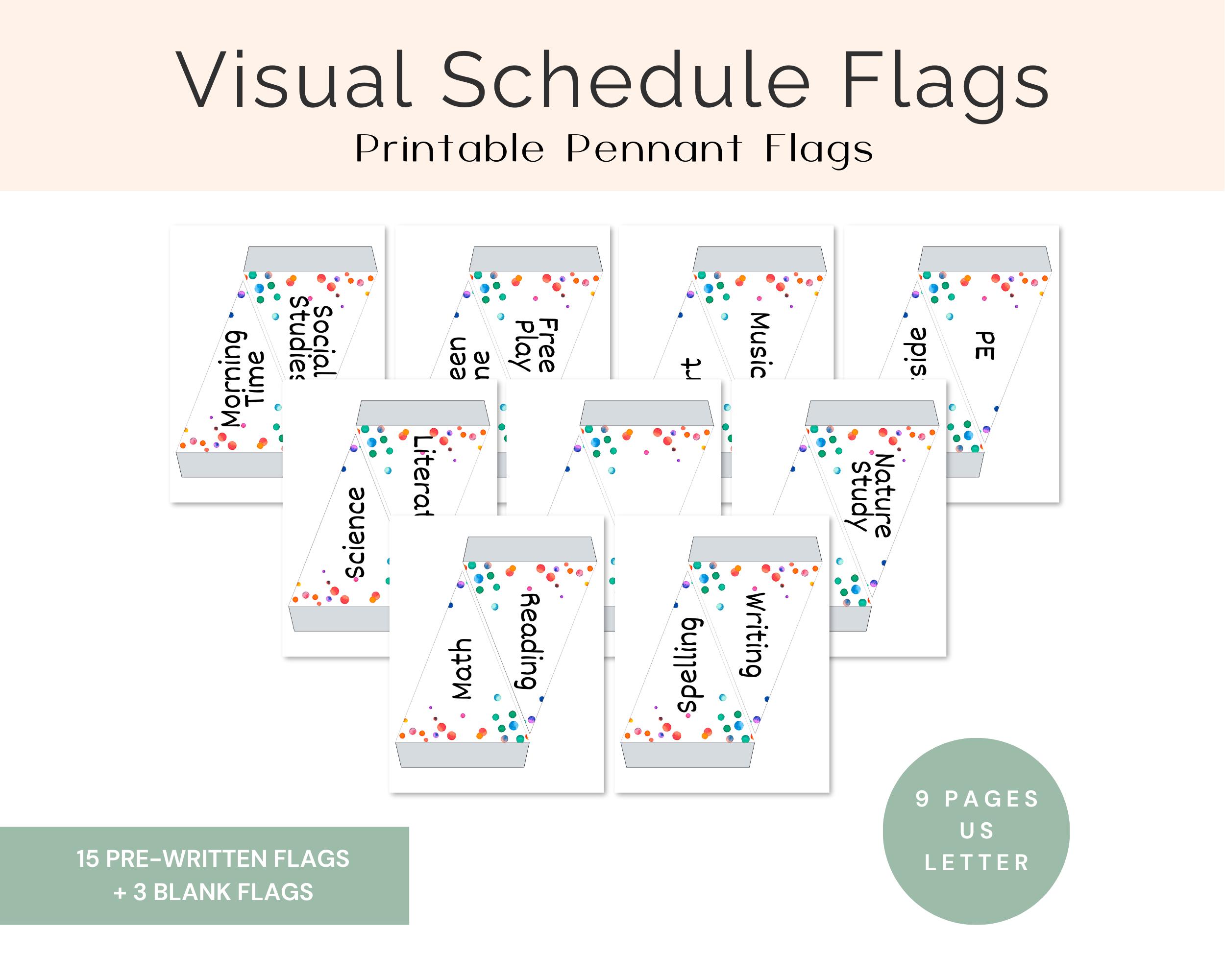 Homeschool Visual Schedule Pennant Flags - Etsy