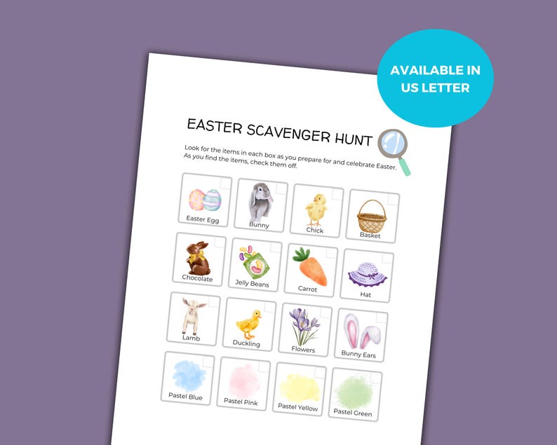 Easter Scavenger Hunt Printable With Cards to Hide – Fun & Festive Kids ...