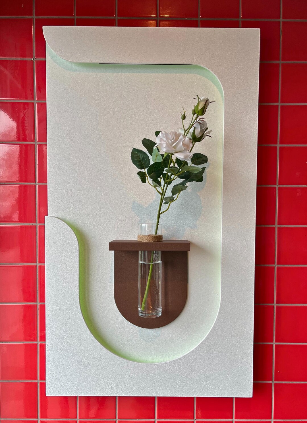 Wooden Wall Planter With Led Wall Scone Light Neon, Light up Wall Art ...