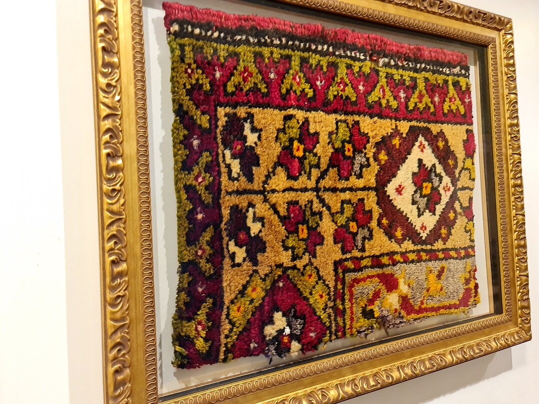 Framed Floral Tapestry Upholstery Fabric, Turkish Floral Motifs Rug ...