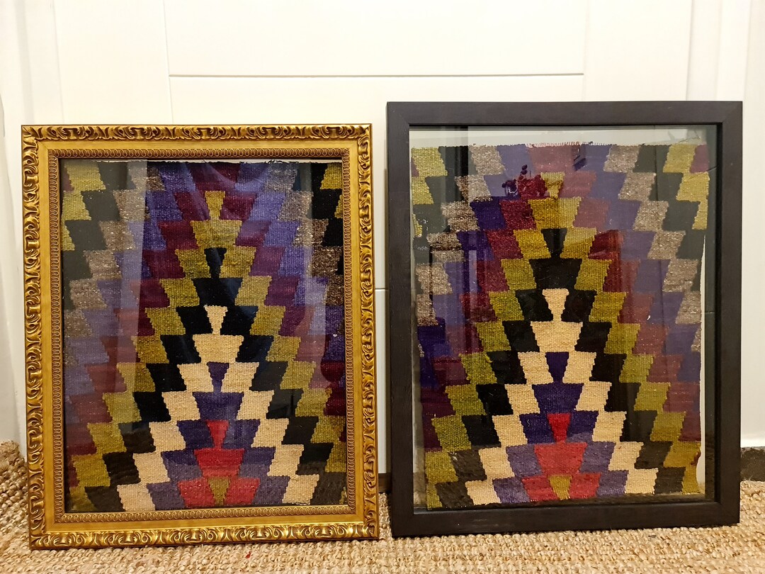 Burdock Motif Kilim Wall Decor, Colorful Textile Fabric Rug Wall Art ...
