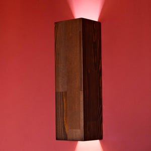 Walnut Wooden Wall Sconce Lamp, Plug-in LED Light, Rustic Wood Brass ...