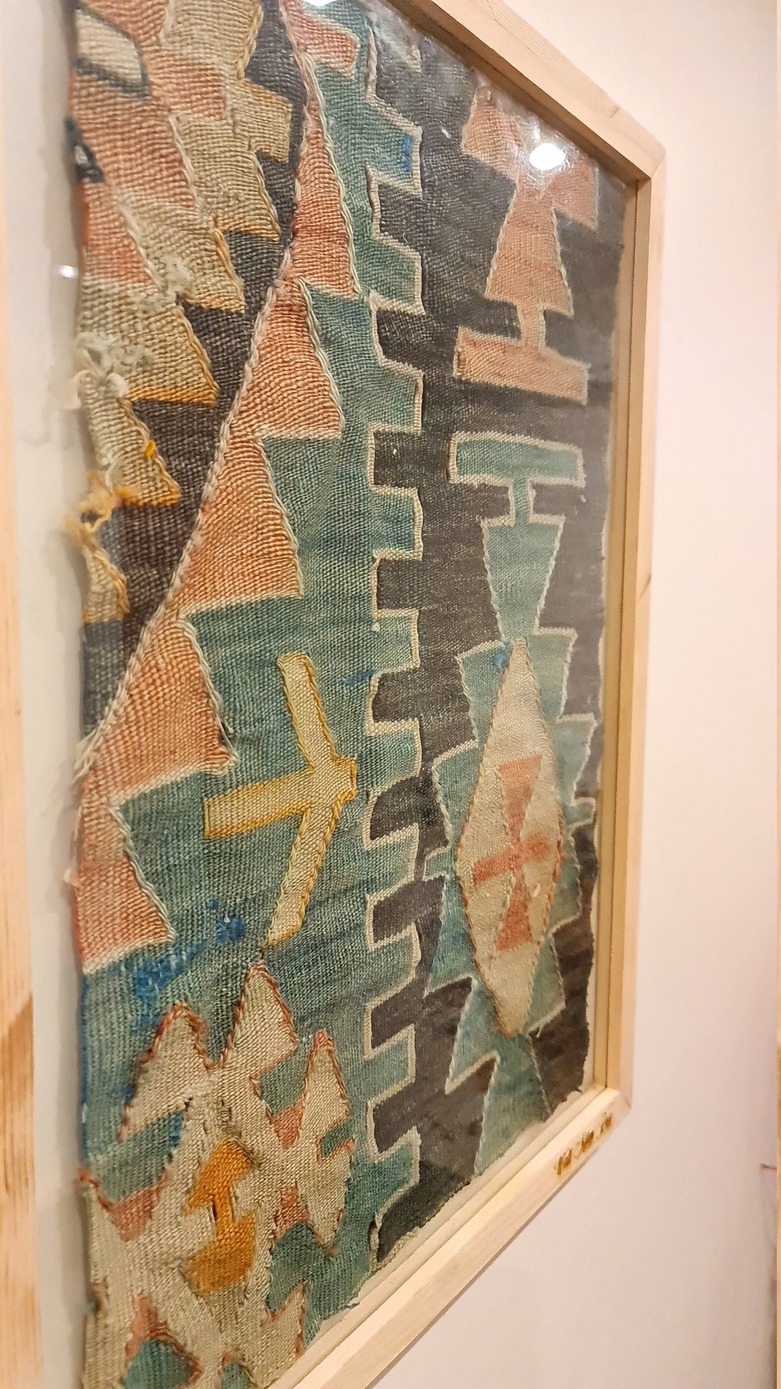 Vintage Ethnic Geometric Pattern Wall Kilim Rug Framed Art | Etsy