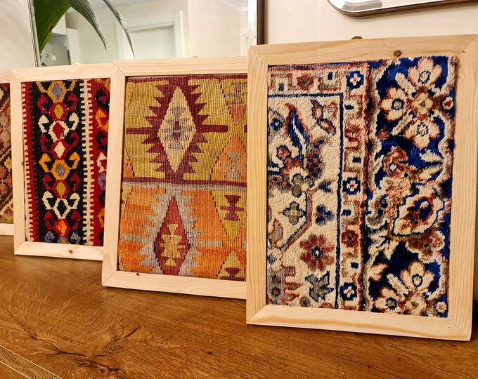 Ethnic Pattern Velvet Kilim Hoop Decor, Embroidery Hoop Rug Wall Art ...