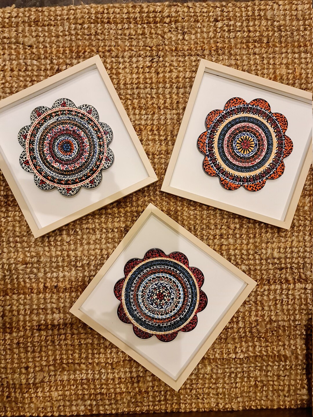 Hanging Ceramic Tiles on Wall, Ceramic Wall Art Tiles Home Decor - Etsy