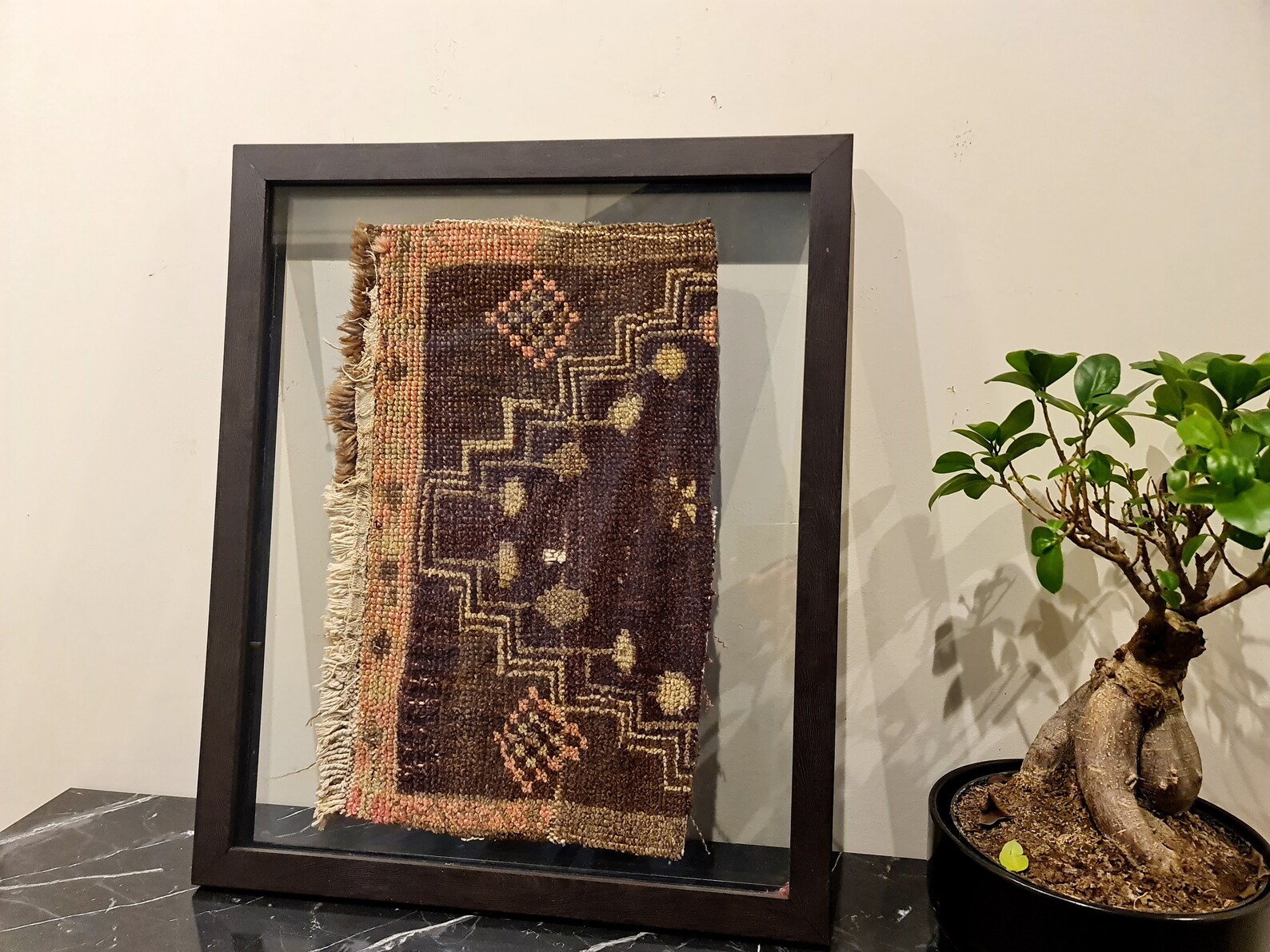 Dark Brown Aesthetic Rug Wall Decor, Ethnic Motif Fabric Textile Woven ...