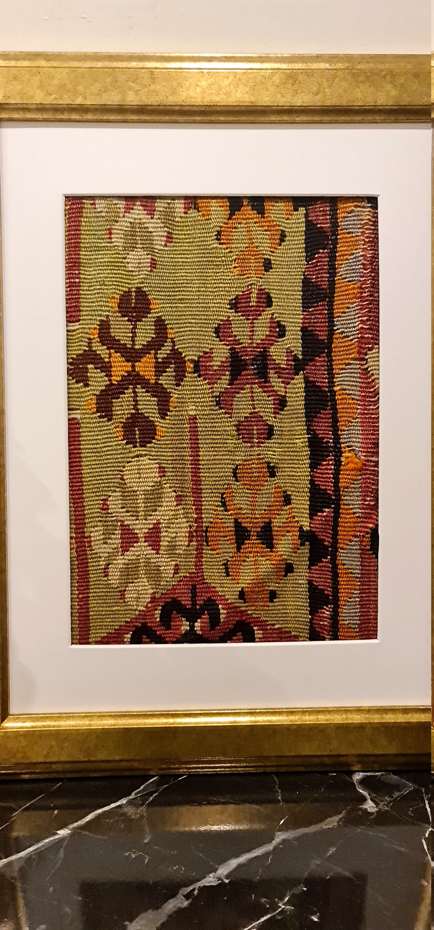 Framed Textile Wall Art Hanging Vintage Fabric Wall Decor | Etsy
