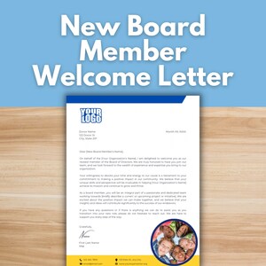 BOARD MEMBER WELCOME Letter - Canva Template, Board of Directors, New Board Member Welcome ...