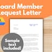 BOARD MEMBER REQUST Letter Template - Nonprofit Template, Donor ...