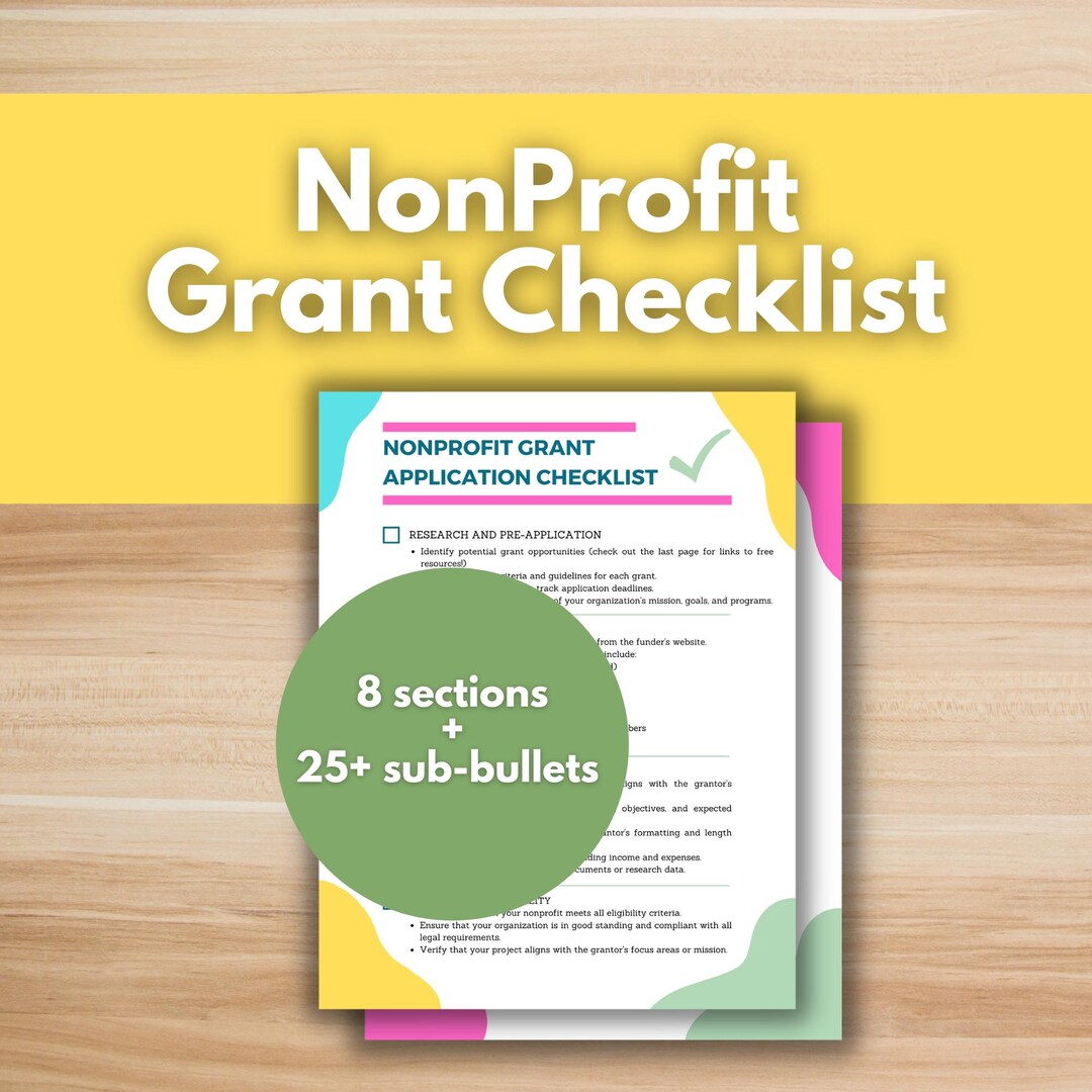 Nonprofit Grant Application Checklist (digital Download) - Etsy