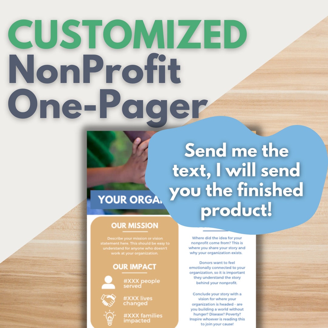 CUSTOM NONPROFIT OVERVIEW - Customized, About Us, One Page Summary ...