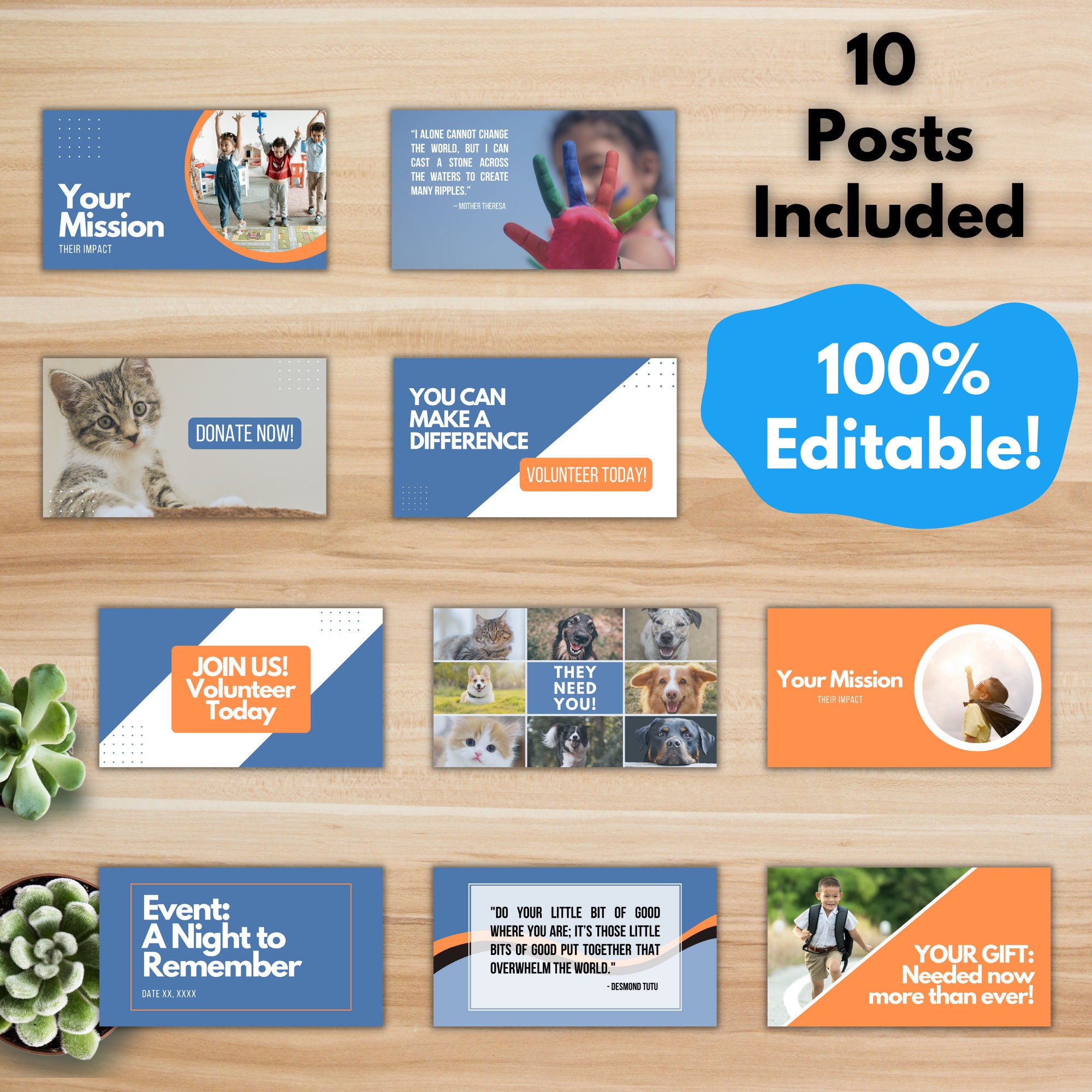 NONPROFIT TWITTER TEMPLATES - Canva Template, Editable, Nonprofit ...