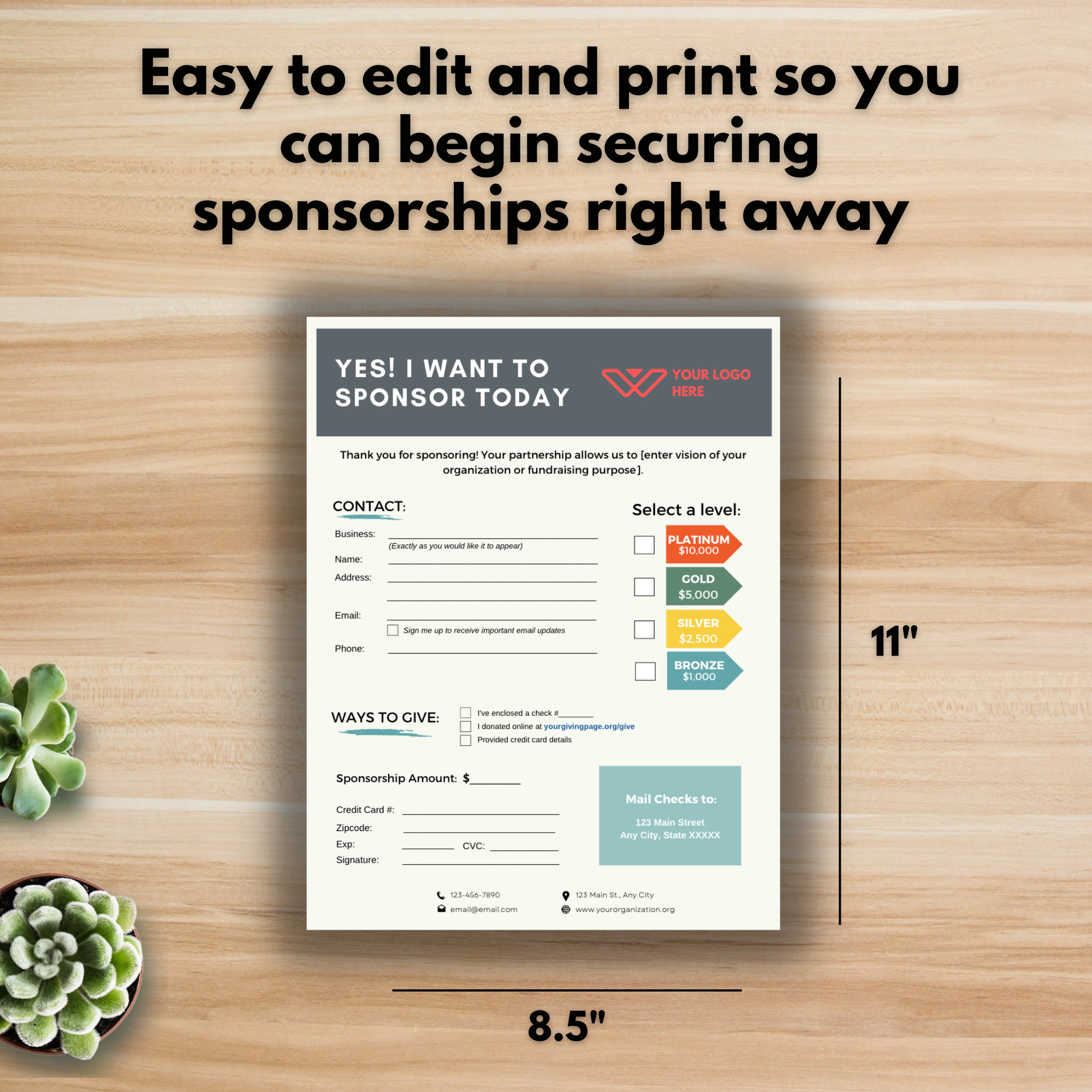 EVENT SPONSOR REPLY Card Template Canva Template Editable - Etsy