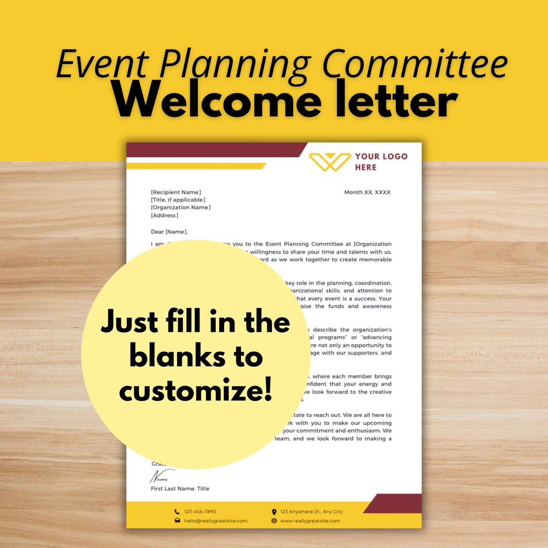 EVENT PLANNING COMMITTEE Welcome Letter Template - Canva Template ...