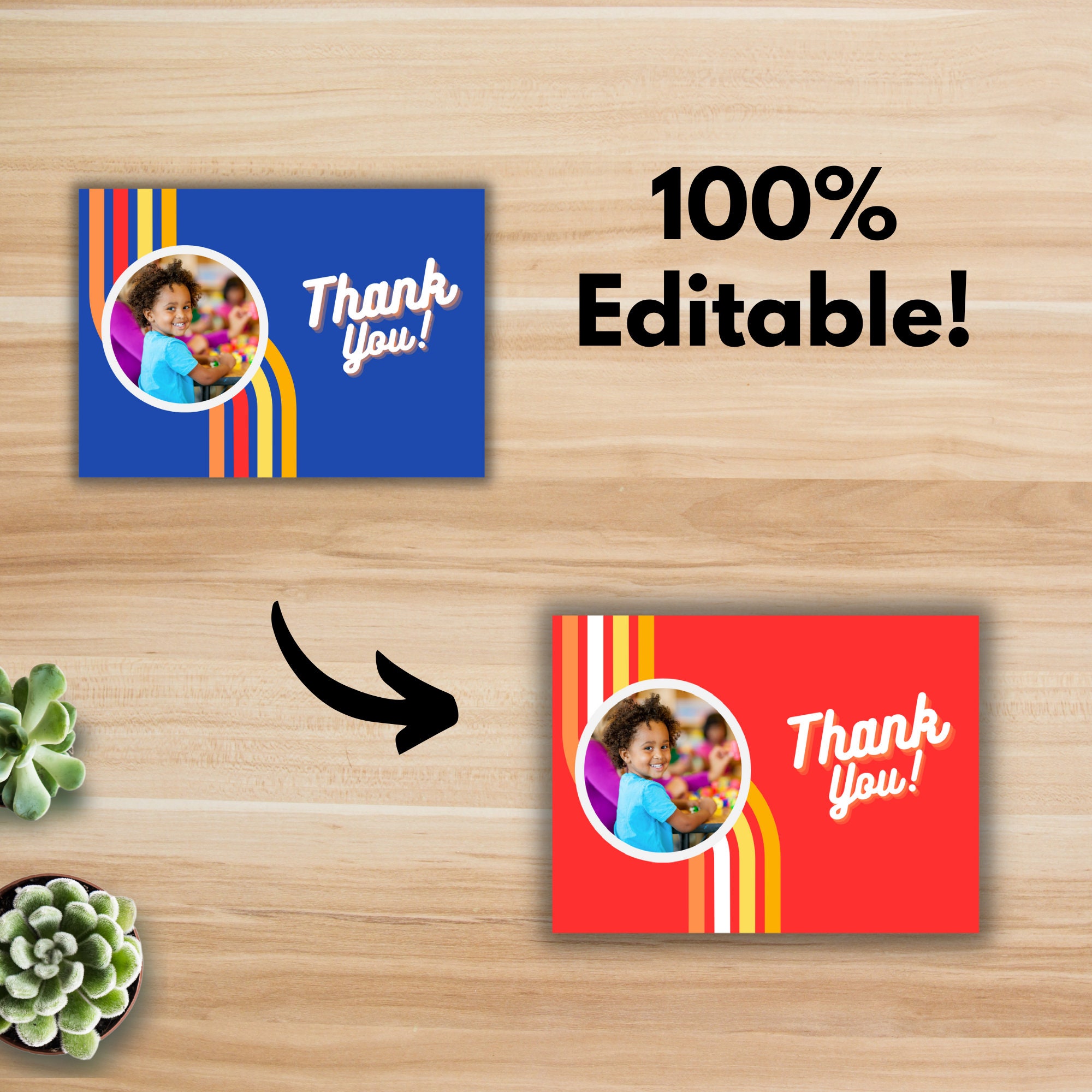 DONOR THANK YOU Card Template - Editable Canva Template, Nonprofit Card ...