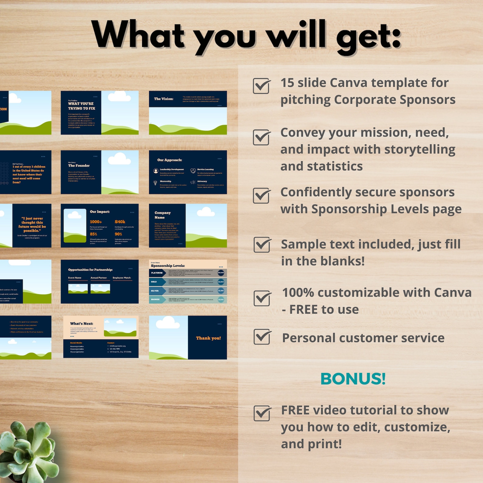 SPONSOR PITCH DECK - Canva Template, Fundraising Event Template, Event ...