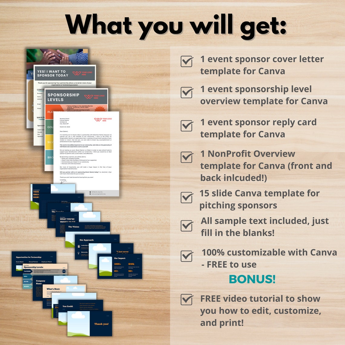 EXPANDED EVENT SPONSORSHIP Package Canva Template, Fundraising Event Template, Event Sponsor ...