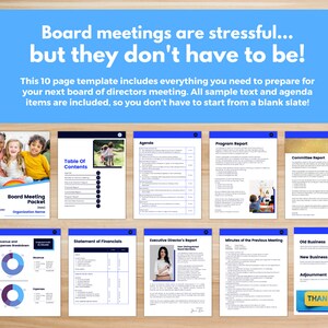 BOARD MEETING PACKET Template - Canva, Board of Directors, Meeting ...