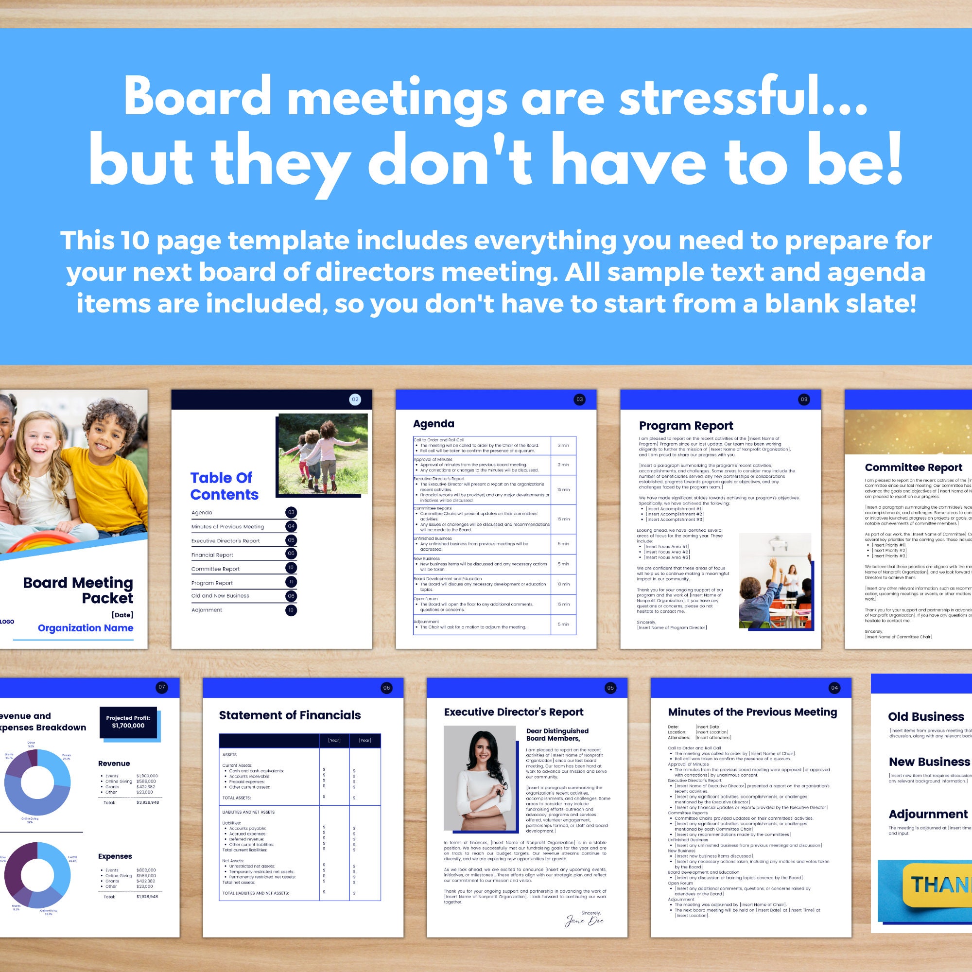 BOARD MEETING PACKET Template - Canva, Board of Directors, Meeting ...